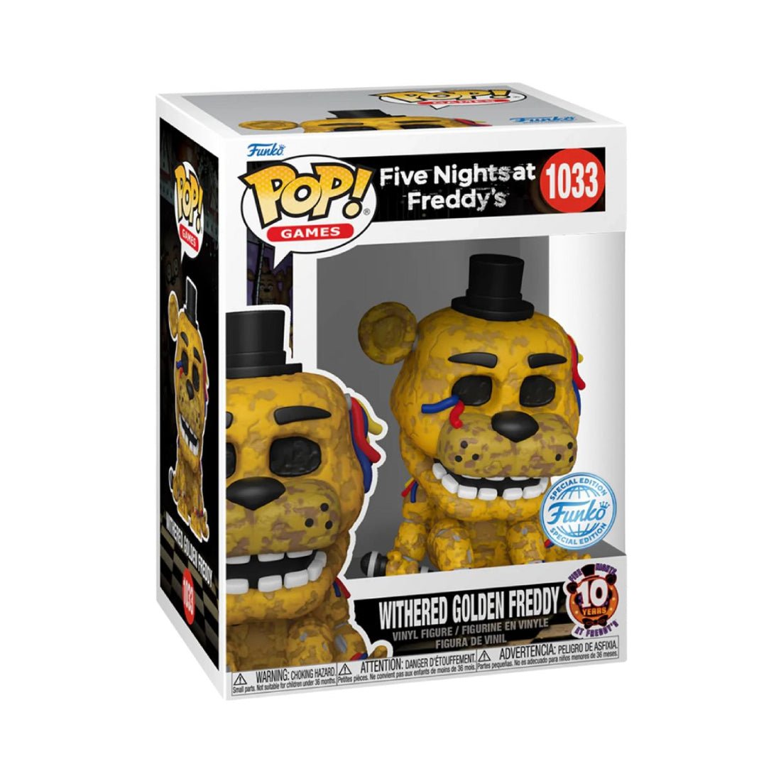 Funko Pop! Games: Five Nights at Freddy's - Withered Golden Freddy (Ex ...