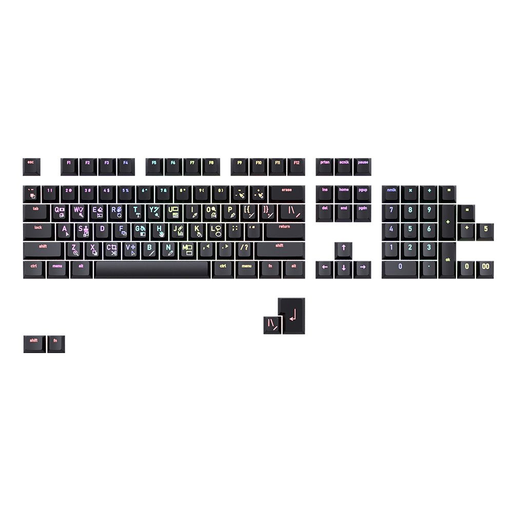 CableMod Premium ABS Laser Keycap Set - CM Creative PS/Ai (Black, OEM ...
