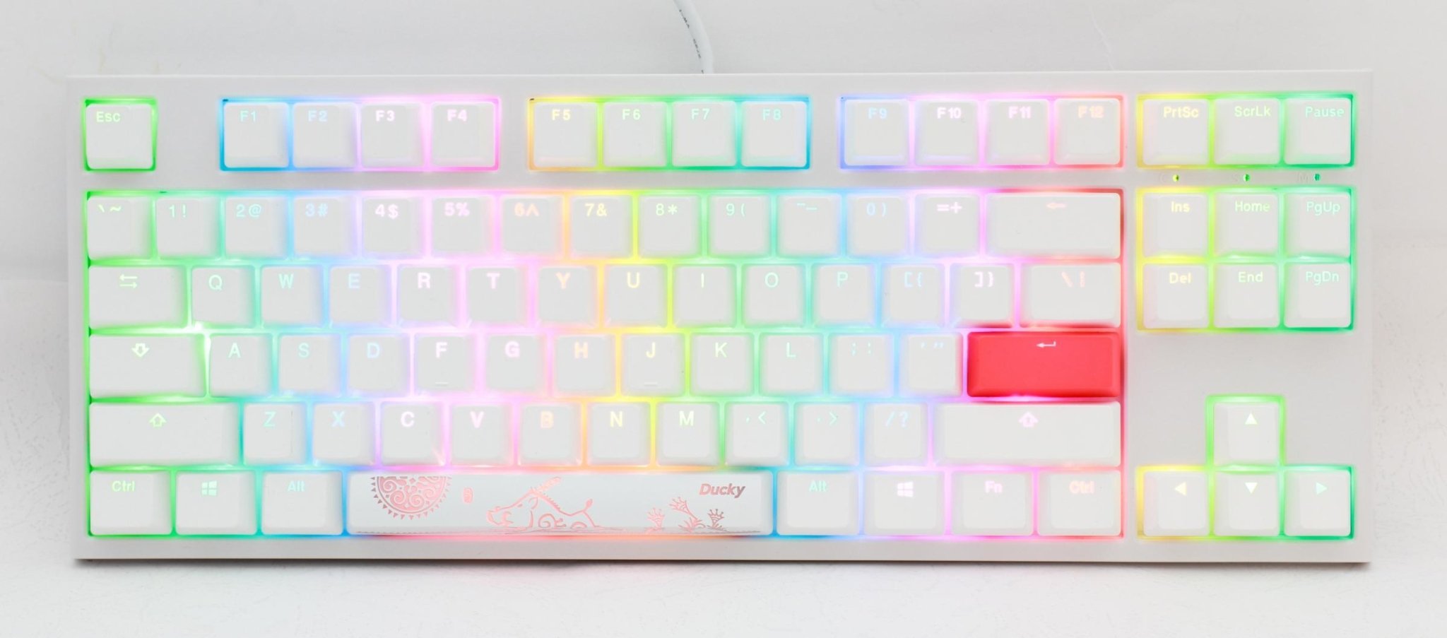 Ducky One 2 TKL Pure White Mechanical Keyboard-Cherry RGB Black switch ...
