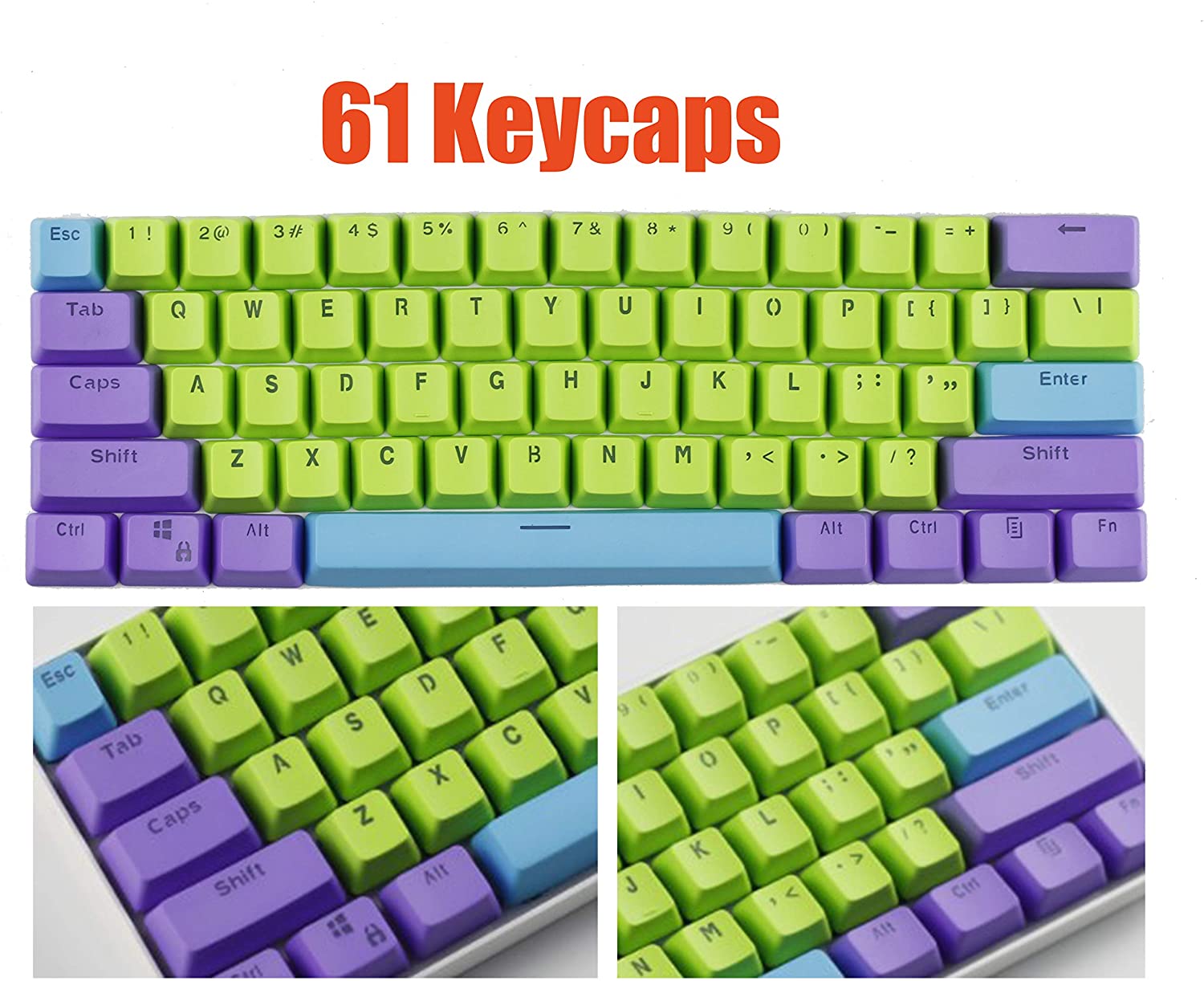 GTSP 61 Keycaps 60 Percent, One 2 Mini Keycaps-Green - أكسسوار لوحة مف ...